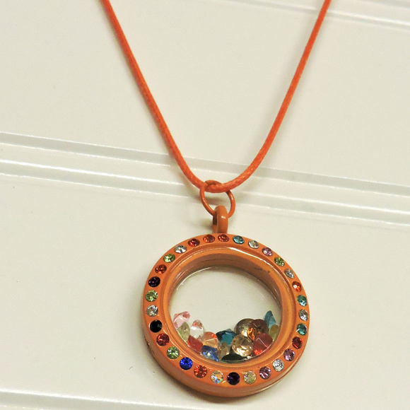 Accessories | Orange Floating Charms Necklace For Girls New Never Worn ...